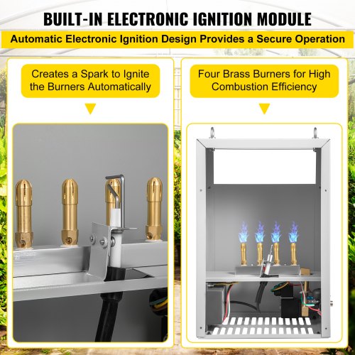VEVOR CO2 Burner, 4 Brass Burner CO2 Generator for Plant, Liquid ...