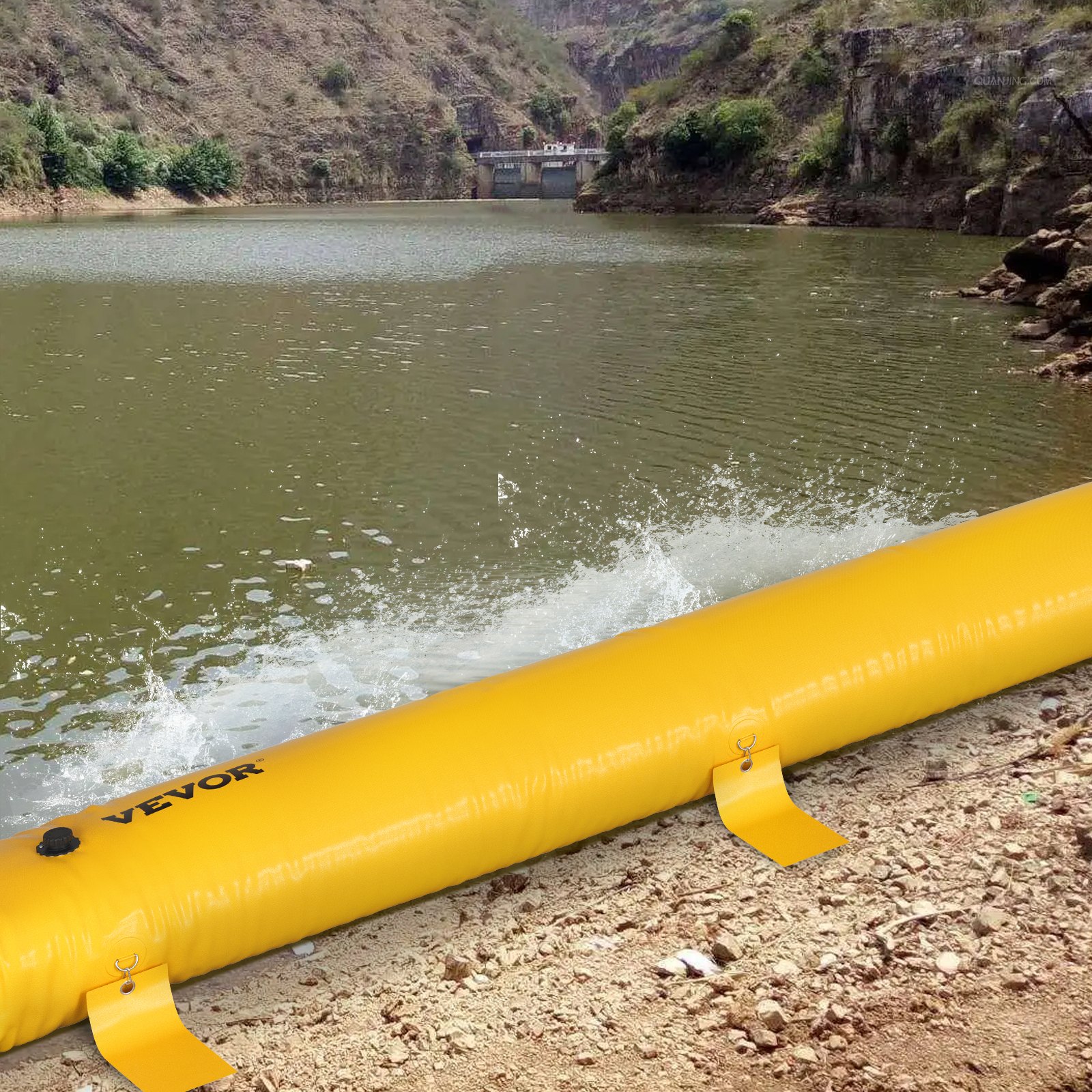 VEVOR Flood Barrier, 12 ft Length x 12 in Height Sandbag Alternative ...