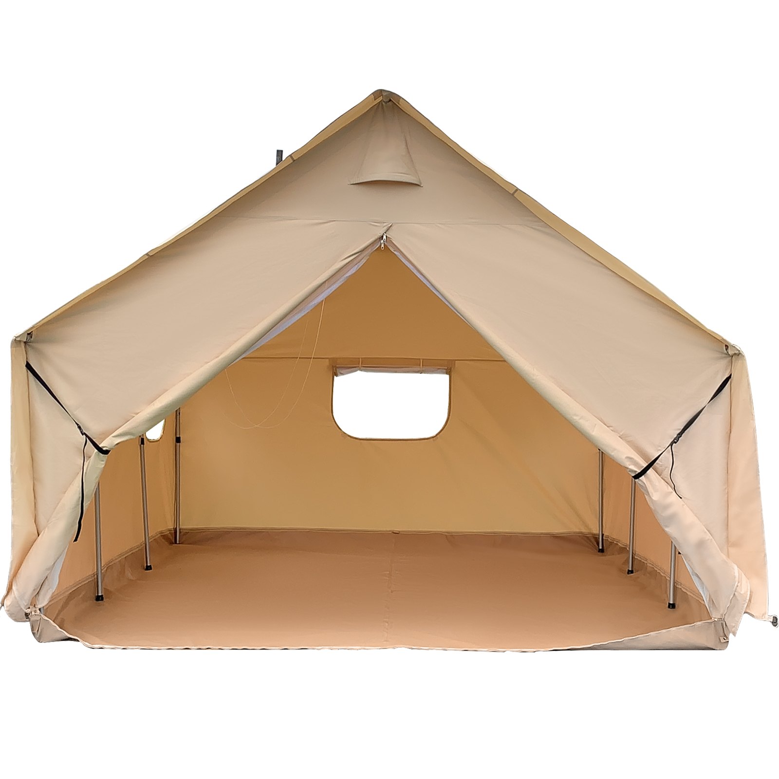 VEVOR Large Canvas Tent 12x14ft, Wall Tent with PVC Storm Flap, Canvas ...