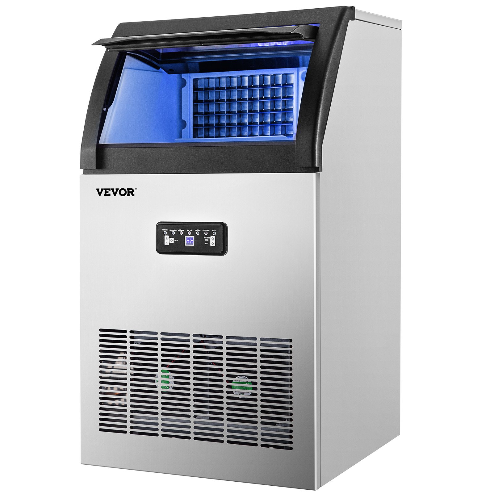 VEVOR 110V Commercial Ice Maker Machine 120LBS/24H Stainless Steel Ice ...