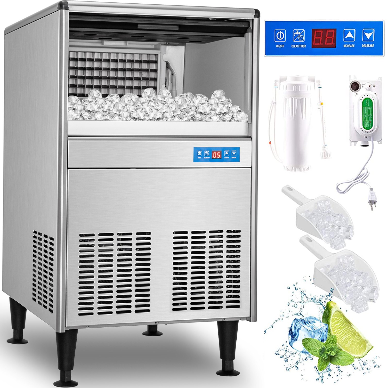 VEVOR 110V Commercial Ice Maker Machine, 170LBS/24H ETL Approved ...