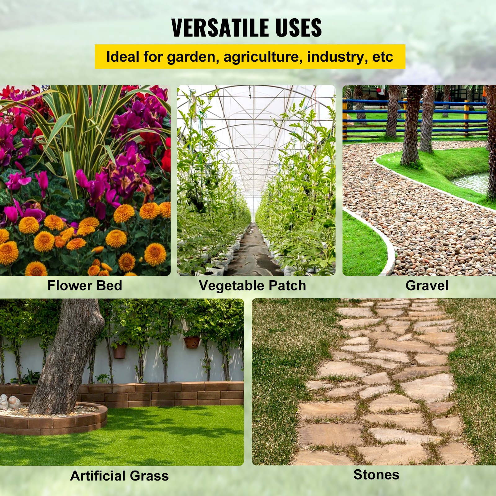 VEVOR Woven Ground Cover Weed Barrier 5.8oz Landscape Fabric 4'x 100 ...