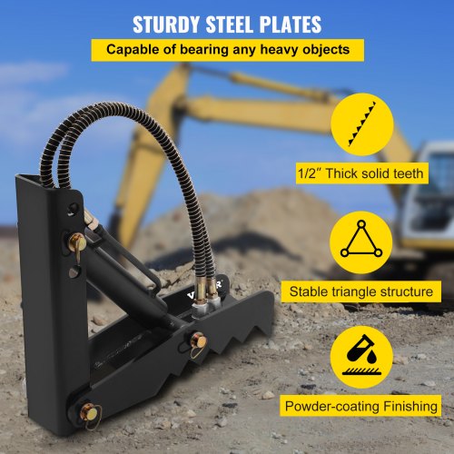 VEVOR 18" Backhoe Thumb 1/2" Steel Plate Excavator Universal Claw for ...