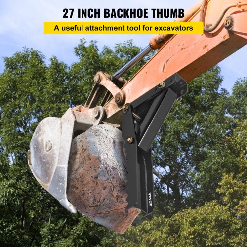 VEVOR 27" Backhoe Thumb 1/2" Steel Plate Excavator Universal Claw for ...