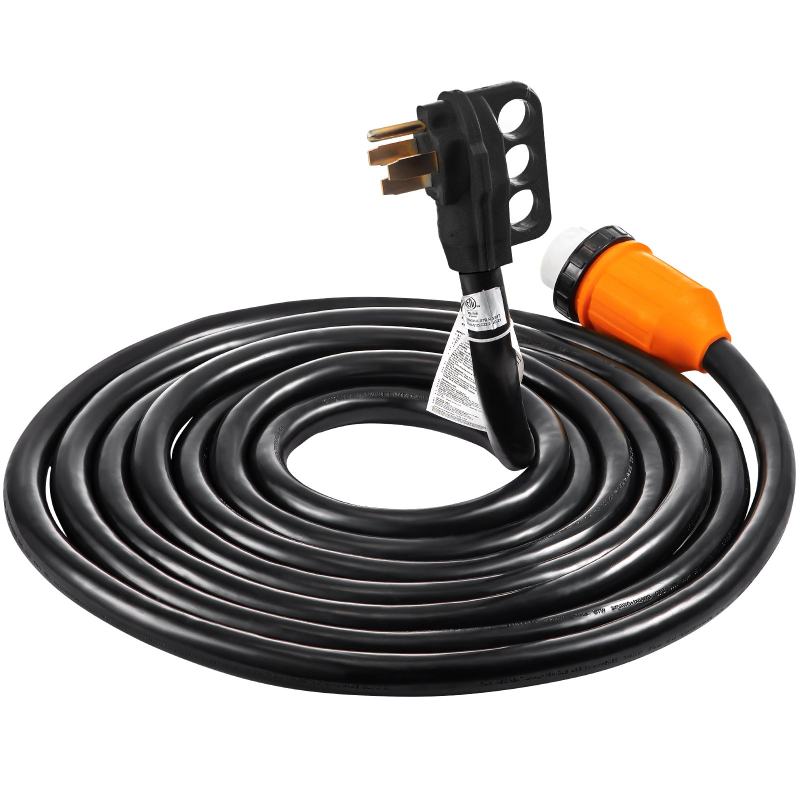 VEVOR Generator Cord, 15FT Generator Power Cord w/ Plug in & Out Pin of ...