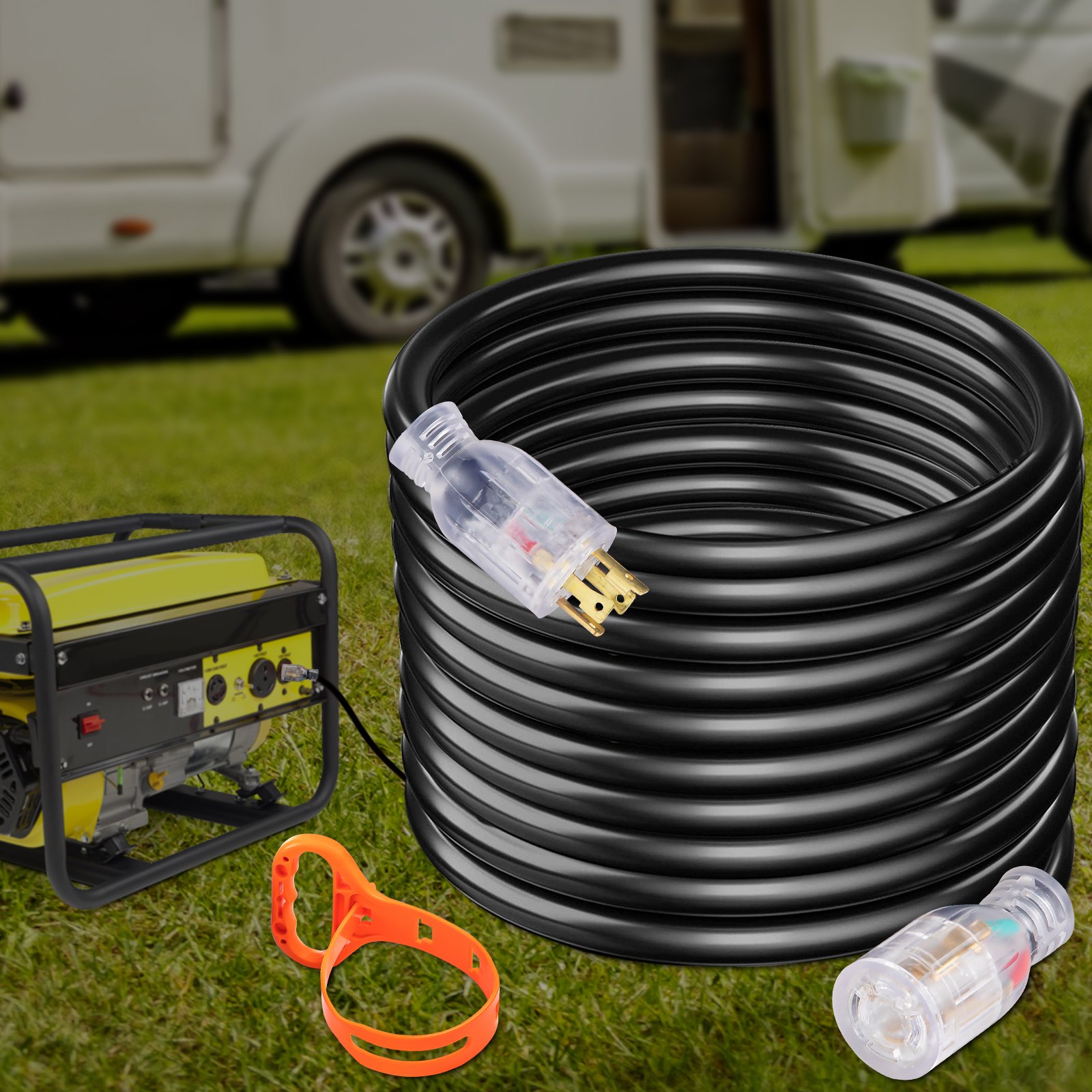 VEVOR Generator Extension Cord, 25FT Extension Cord, 30AMP Extension ...