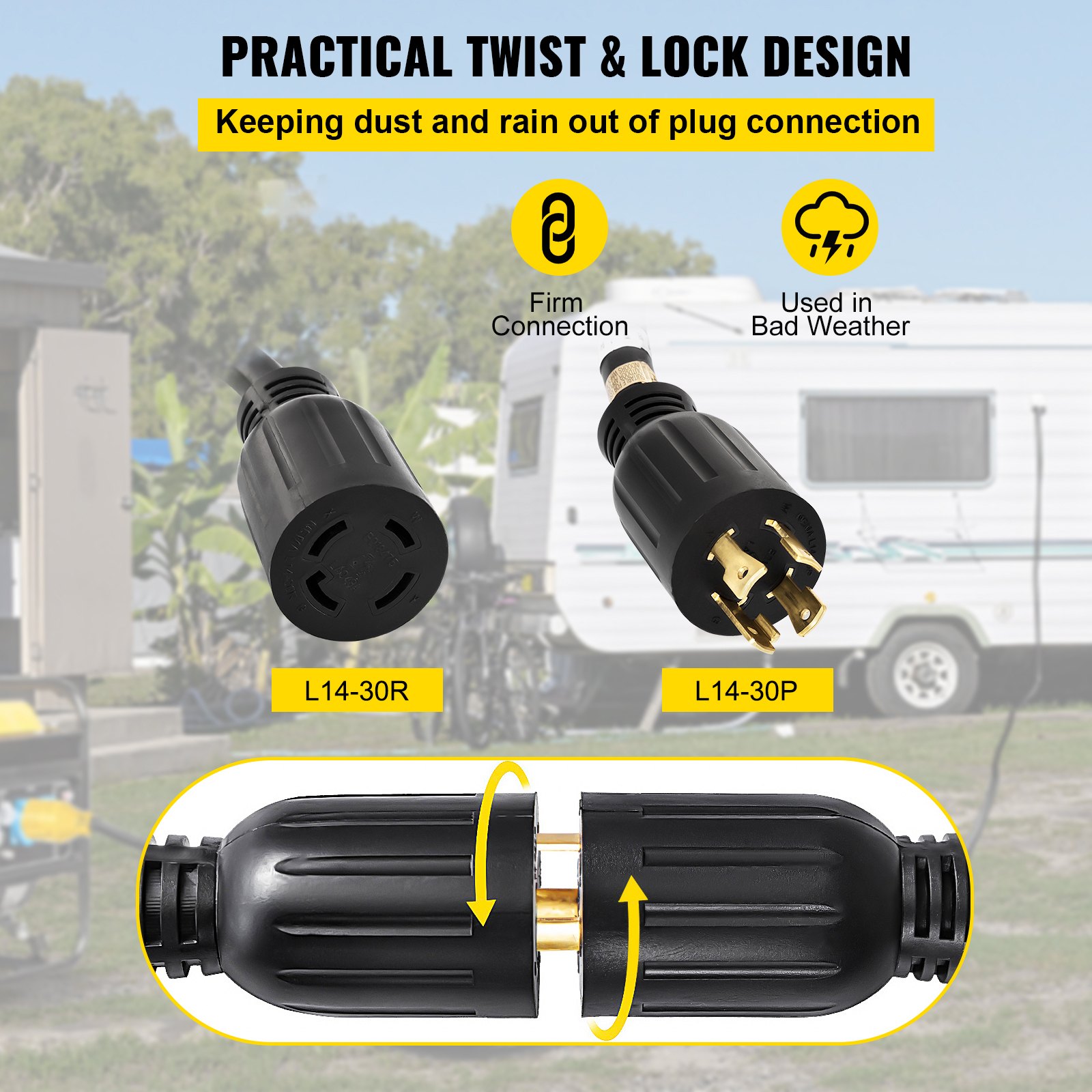 Generator Extension Cord 40 Foot 10 Gauge Extension Wire 30 Amp SJTW ...