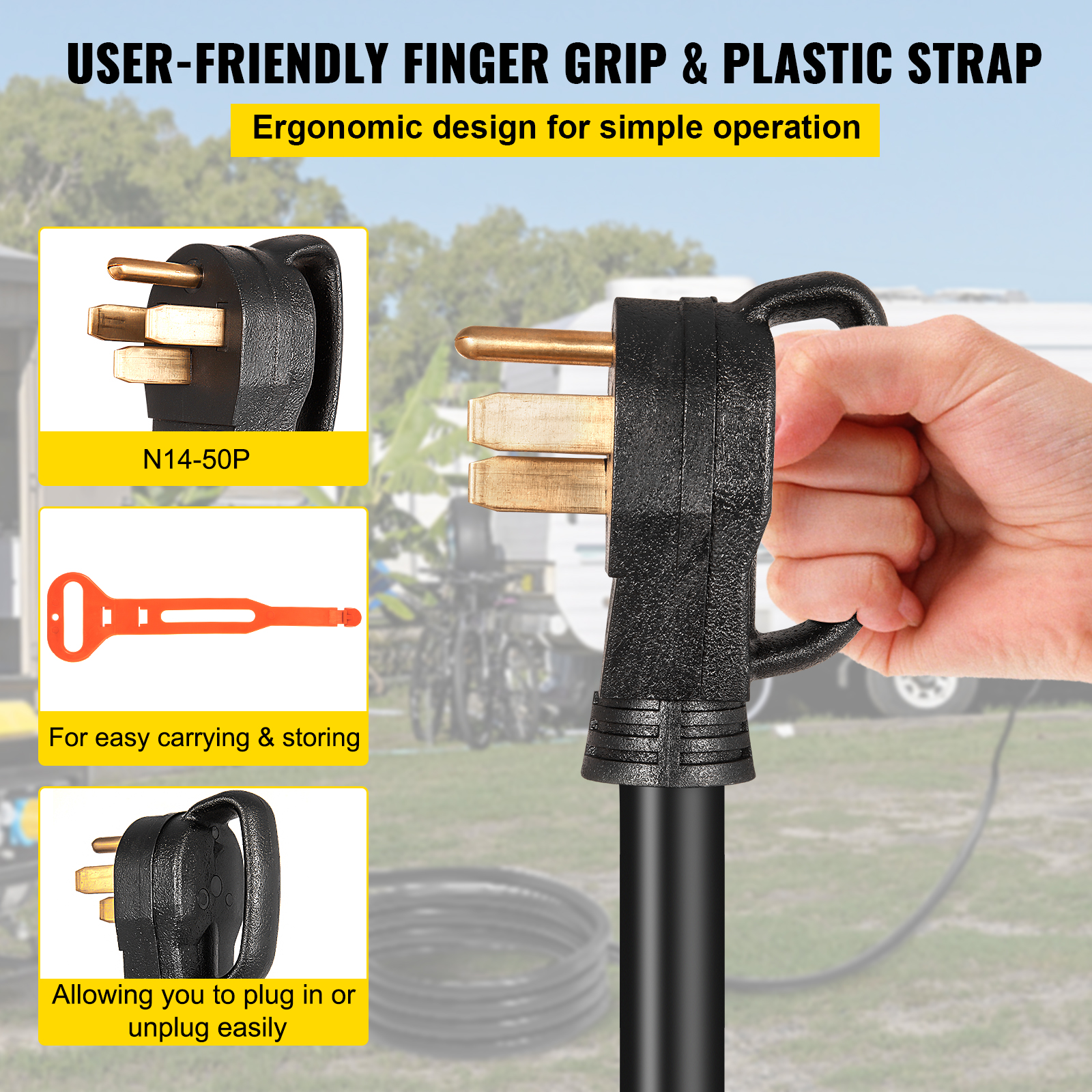 50ft Generator Power Cord 50-amp 125/250-volt 14-50p To Cs6364 Locking ...