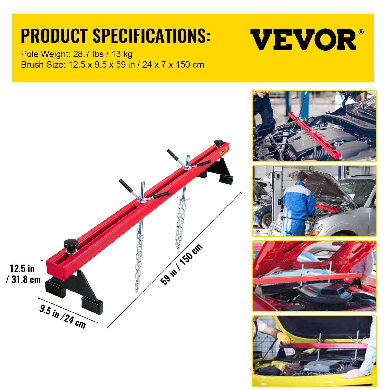 VEVOR Engine Support Bar 1100 Lbs Capacity Engine Transverse Bar Engine ...
