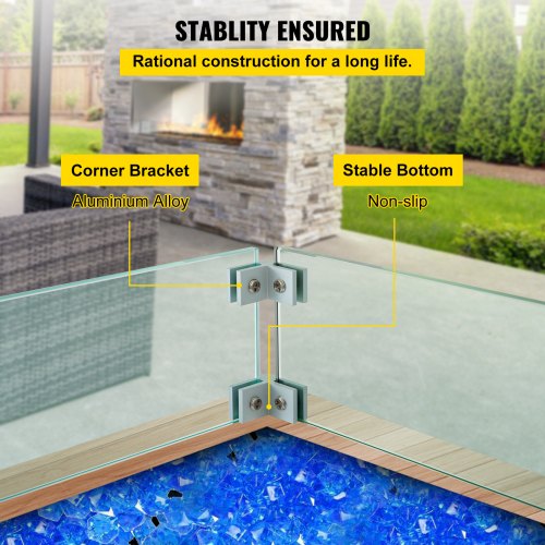 VEVOR Fire Pit Wind Guard Fire Pit Tempered Glass Wind Guard Fence (29. ...