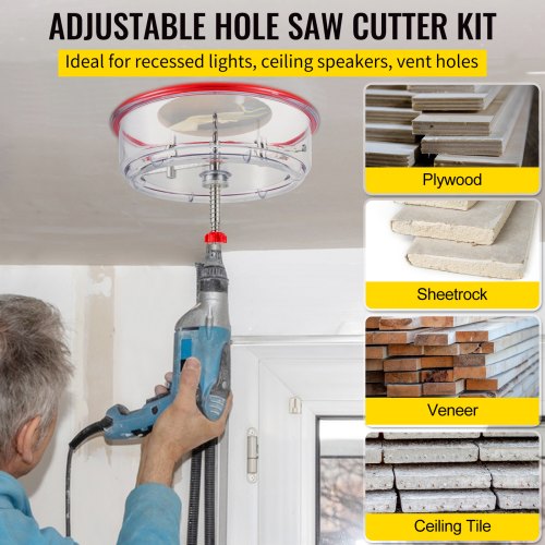 VEVOR Adjustable Hole Saw Cutter Kit, 1-5/8" to 11-13 /16" (40-300 mm ...