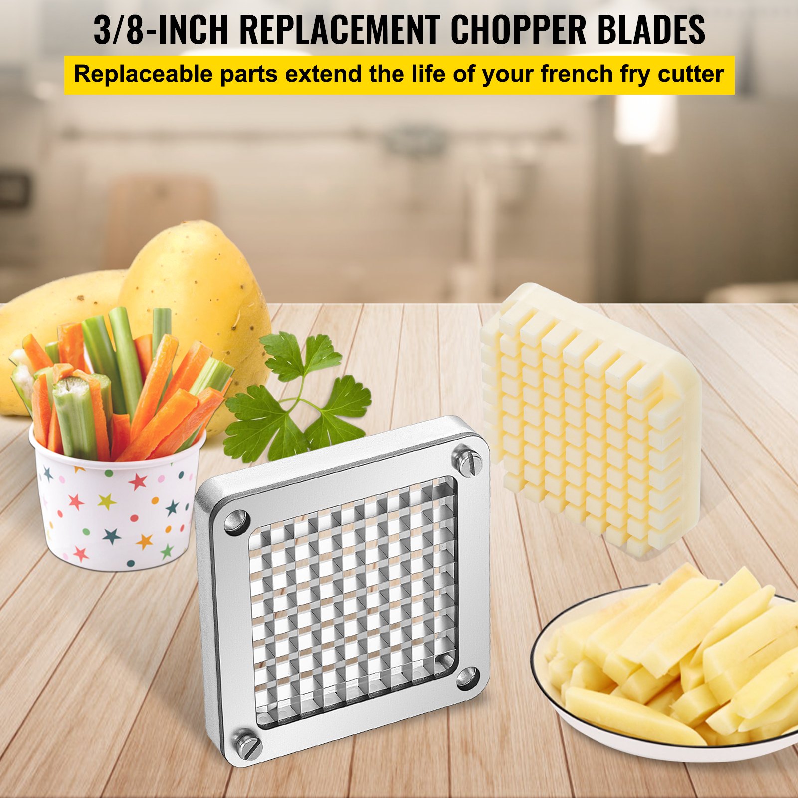 VEVOR Replacement Chopper Blade, 3/8 inch, 3 PCS French Fry Blade ...