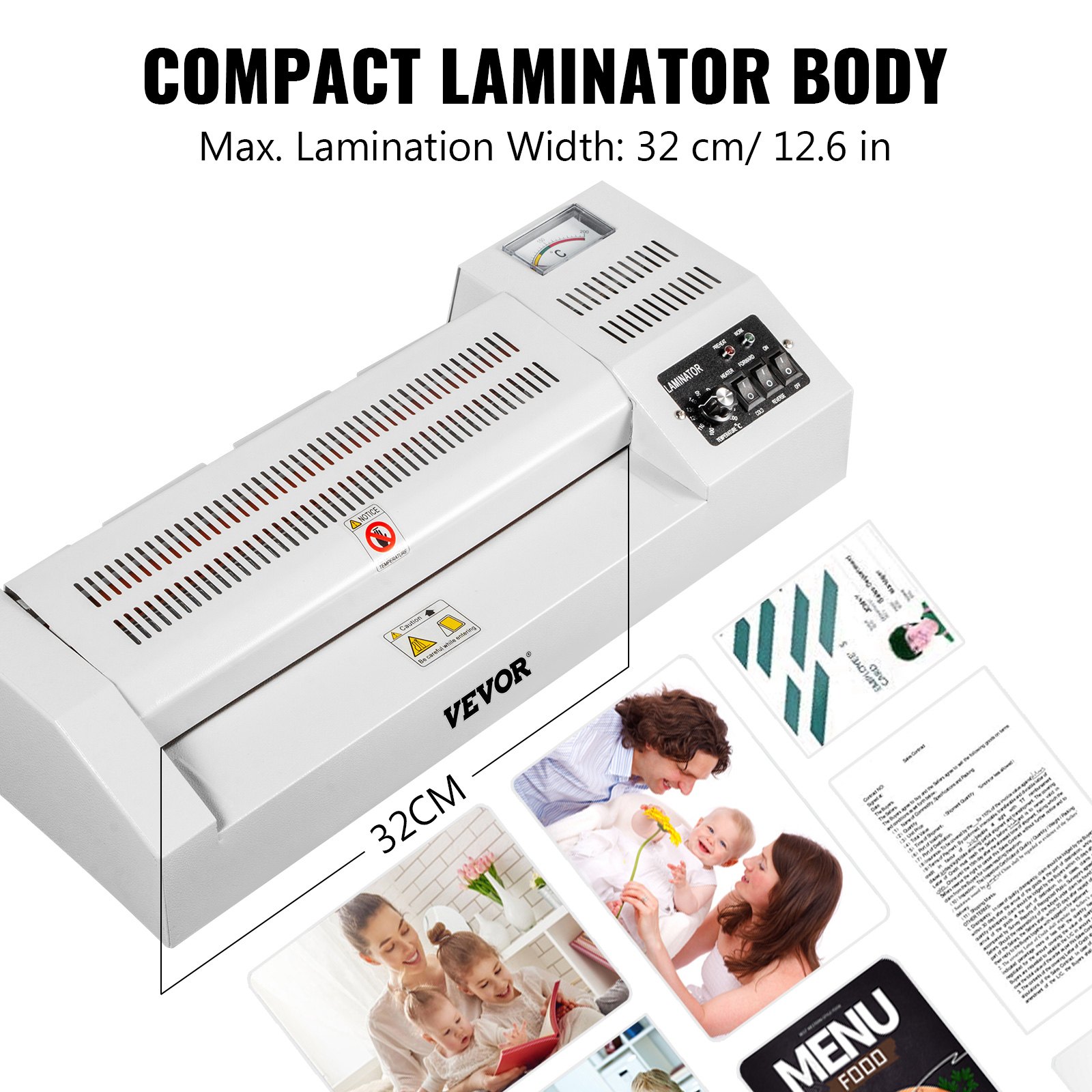 VEVOR Lamination Machine 12.6" Thermal Laminator Machine 4 Rollers ...