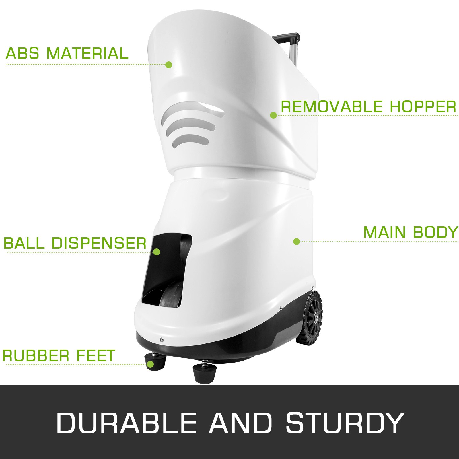 Portable Tennis Ball Machine Lightweight Tennis Ball Hopper Tennis ...