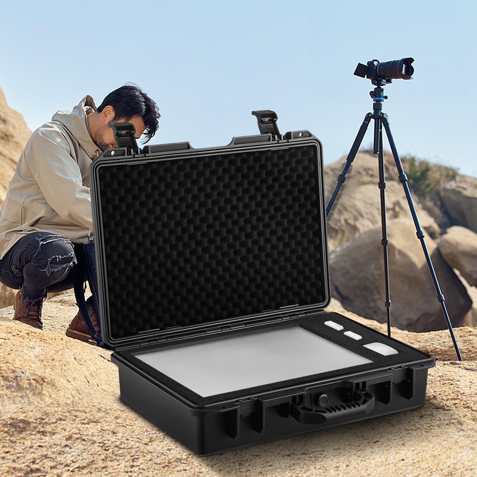 VEVOR Waterproof Hard Case, 19 x 14 x 5 Inches, with Customizable Foam ...