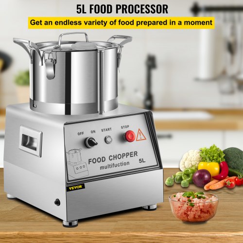 VEVOR 110V Commercial Food Processor 5L Capacity 550W Electric Food ...