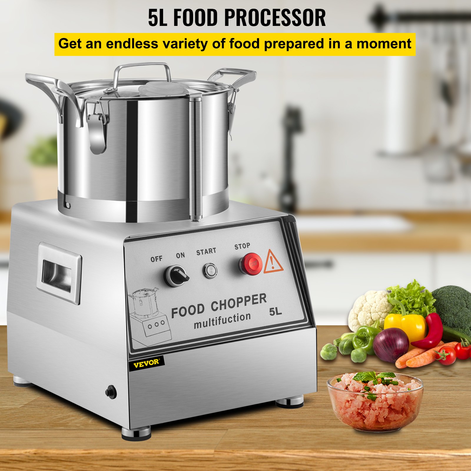 Commercial Food Processor Food Grinder 4l Sus Tomato Chopper Vegetable ...