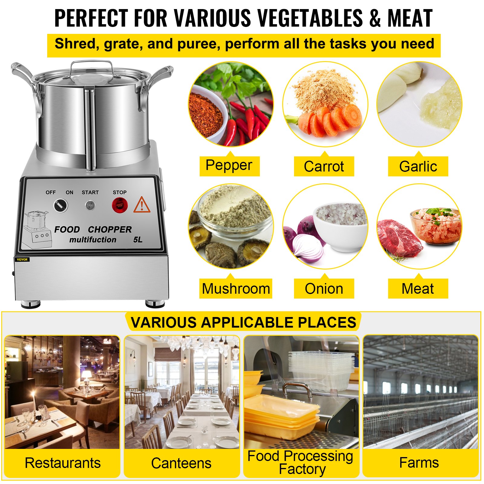 Commercial Food Processor Food Grinder 4l Sus Tomato Chopper Vegetable ...
