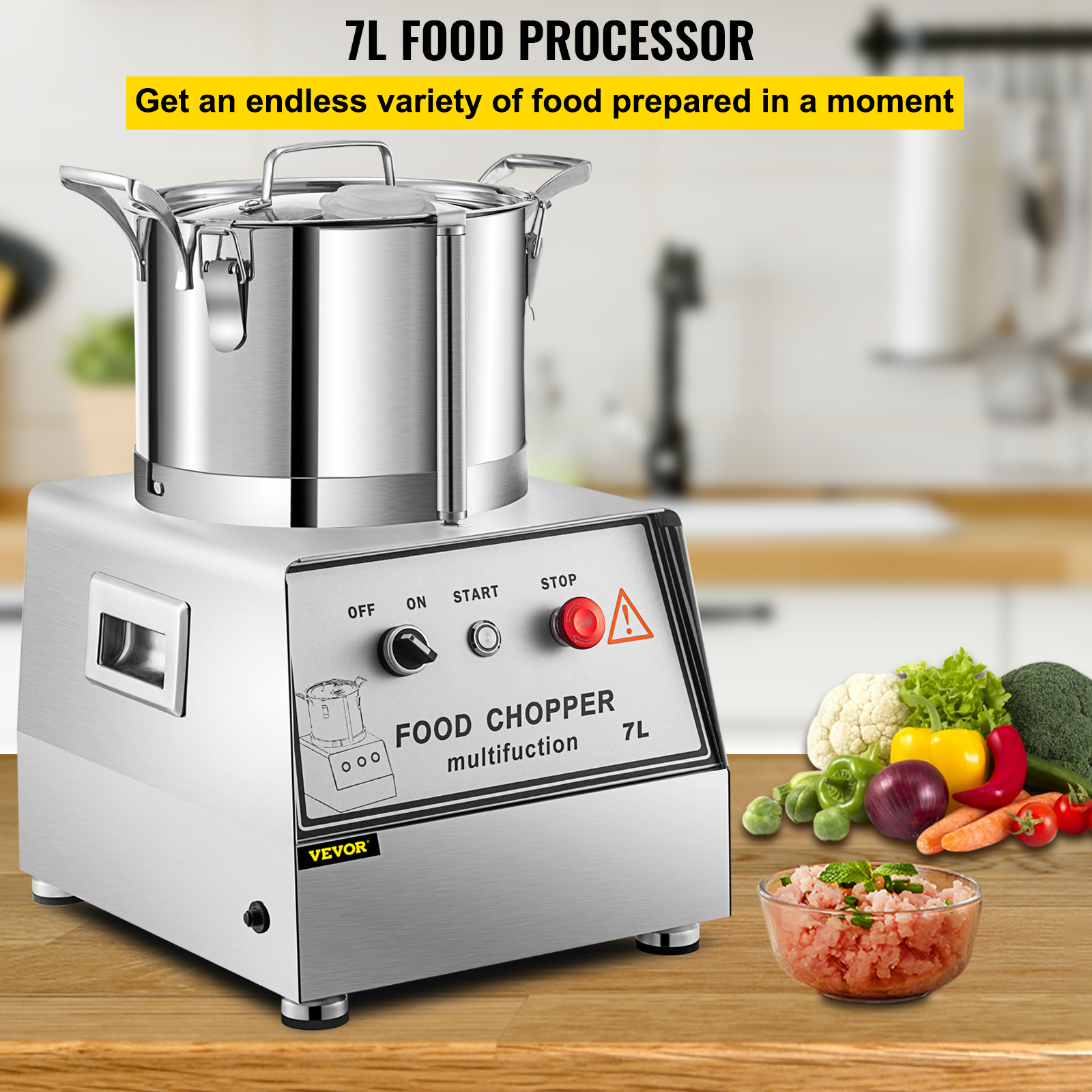 6l Commercial Food Processor Food Grinder Food Chopper S.steel ...