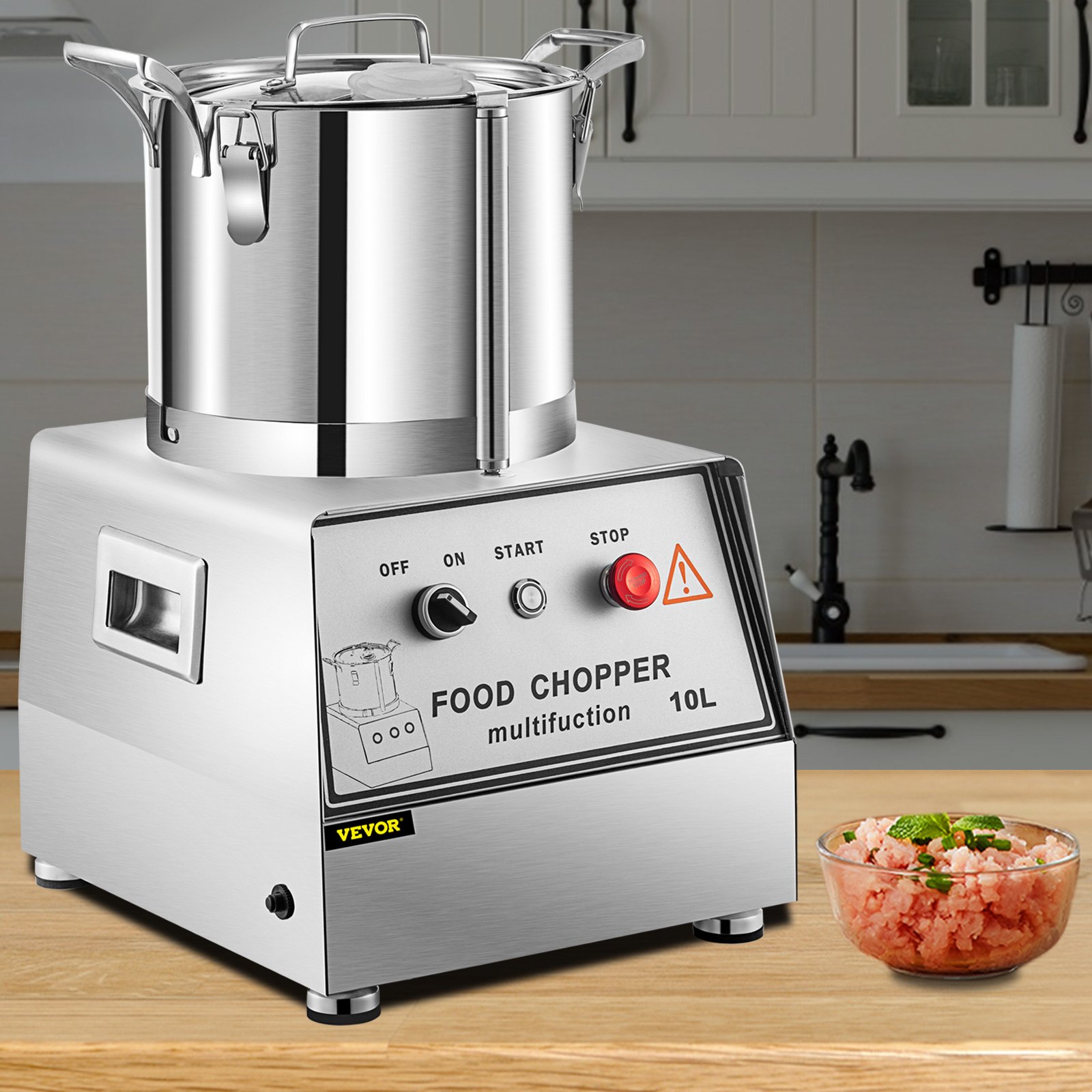 VEVOR 110V Commercial Food Processor 10L Capacity 1100W Electric Food ...