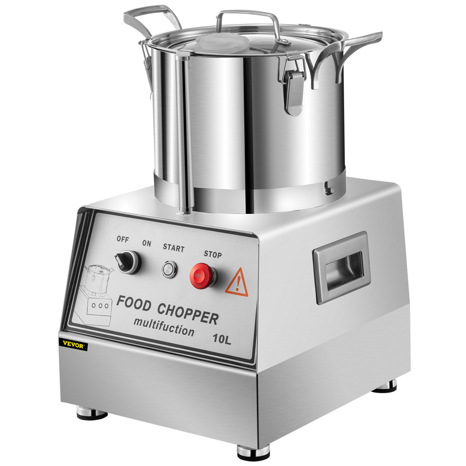VEVOR 110V Commercial Food Processor 10L Capacity 1100W Electric Food ...