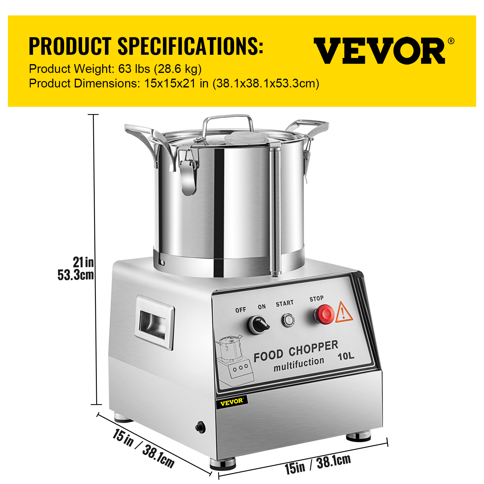 Commercial Food Processor Food Grinder 10l Sus Tomato Chopper Vegetable ...