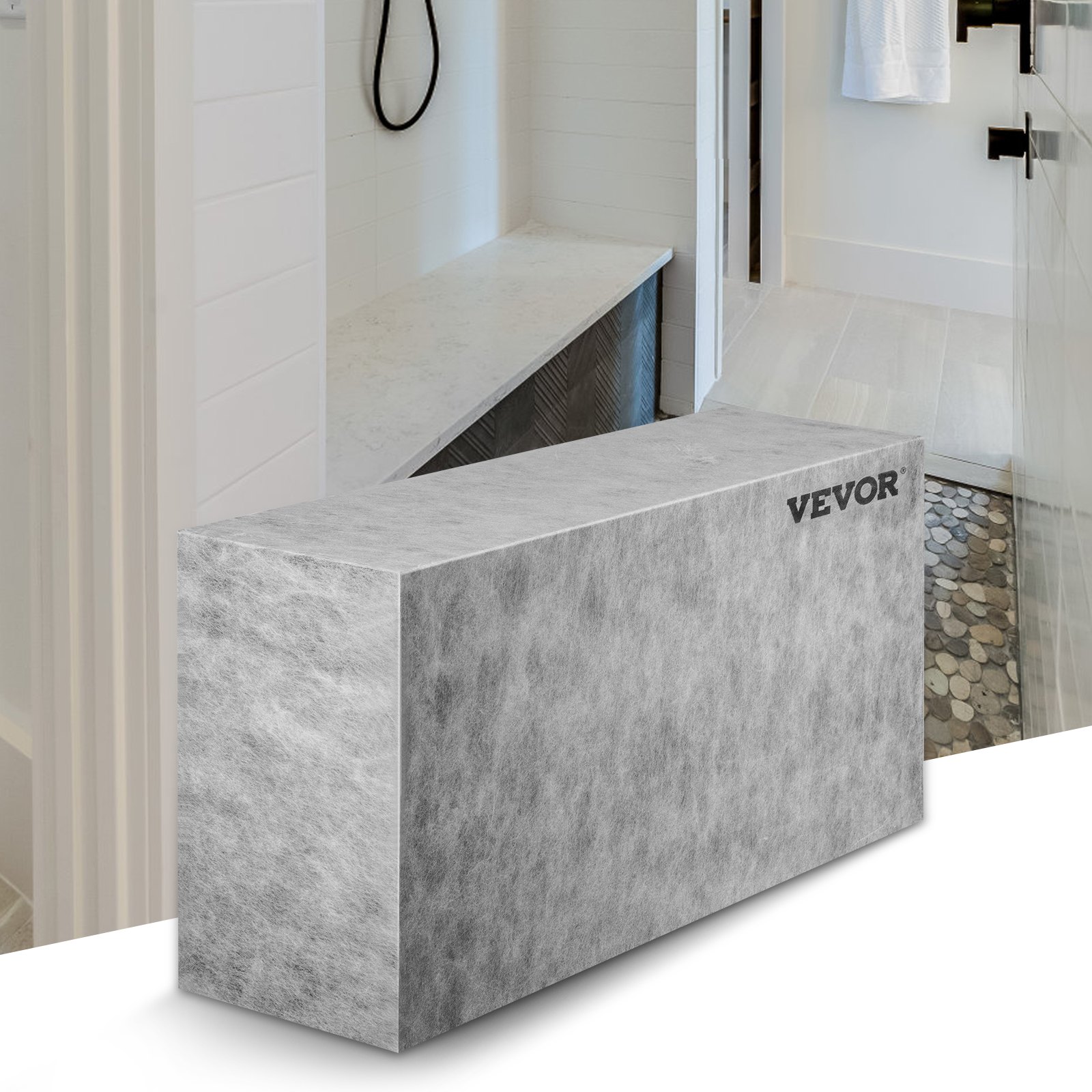 VEVOR Tile Shower Seat, 38.2" x 11.4" x 20" Tile Shower Seat, Factory ...