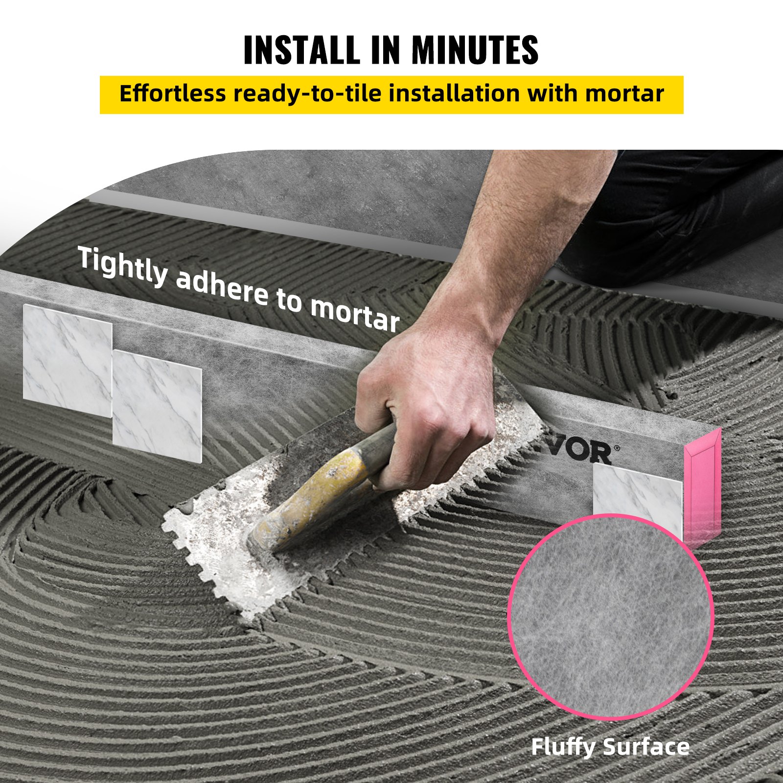 VEVOR Shower Curb, 60'' x 4'' x 6'', Cuttable Waterproof XPS Foam Curb ...