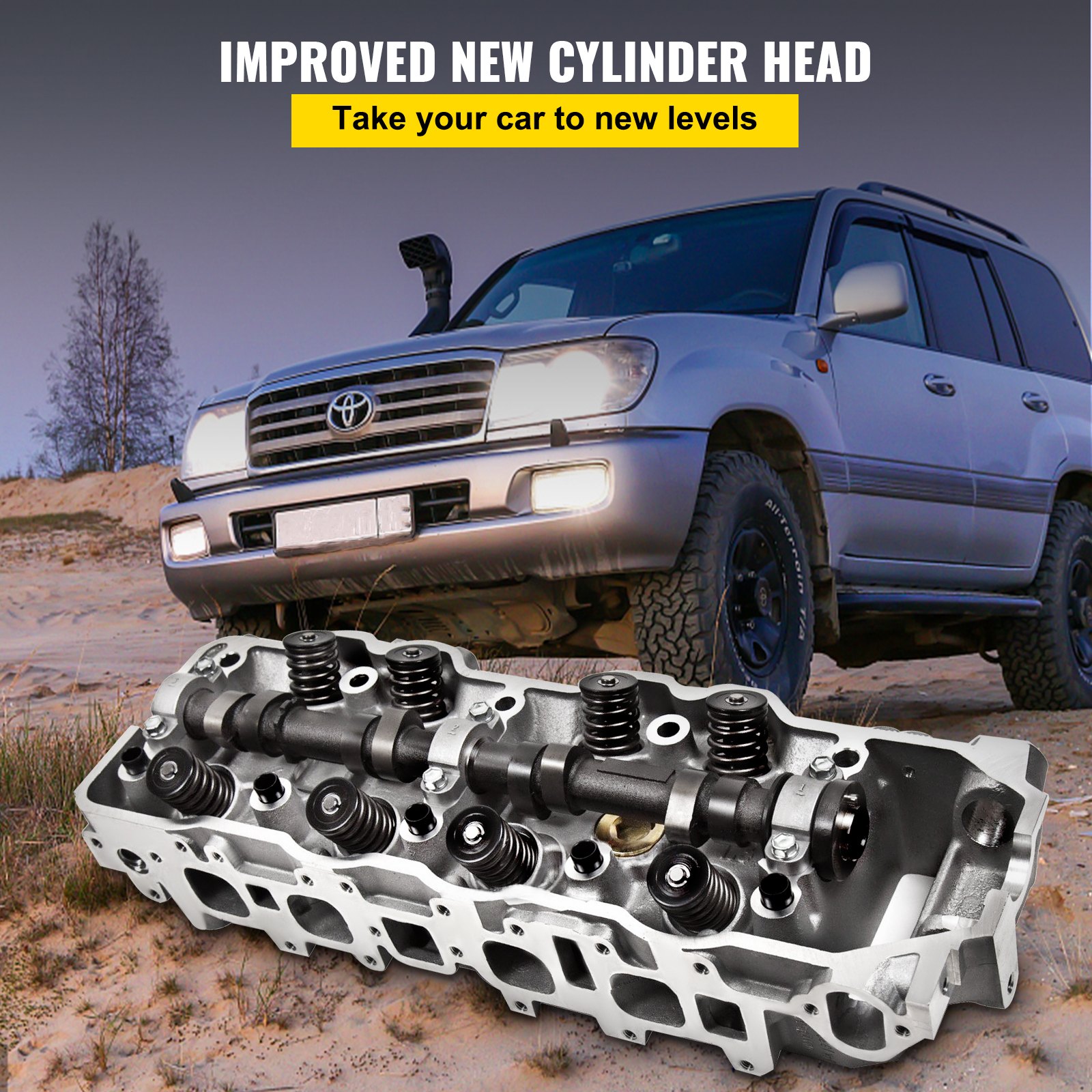 VEVOR Complete Cylinder Head for 85-95 22R 22RE 22RE 2.4L SOHC Pickup ...