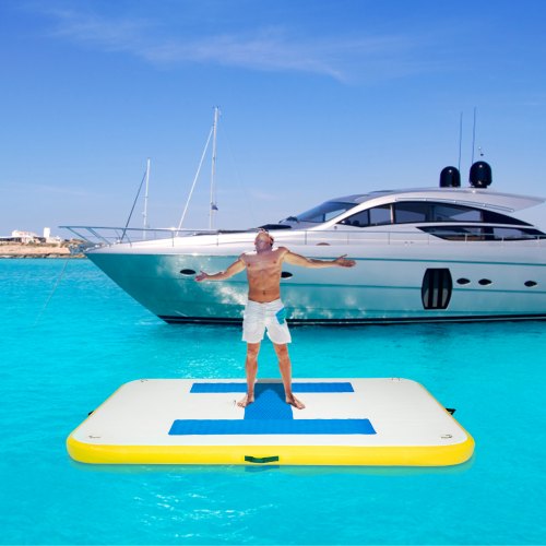 VEVOR Inflatable Floating Dock 6 x 5 ft, Inflatable Dock Platform 6 ...