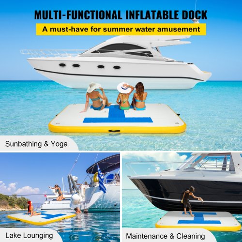 Inflatable Dock Platform, Inflatable Floating Dock 8x5 ft with Electric ...