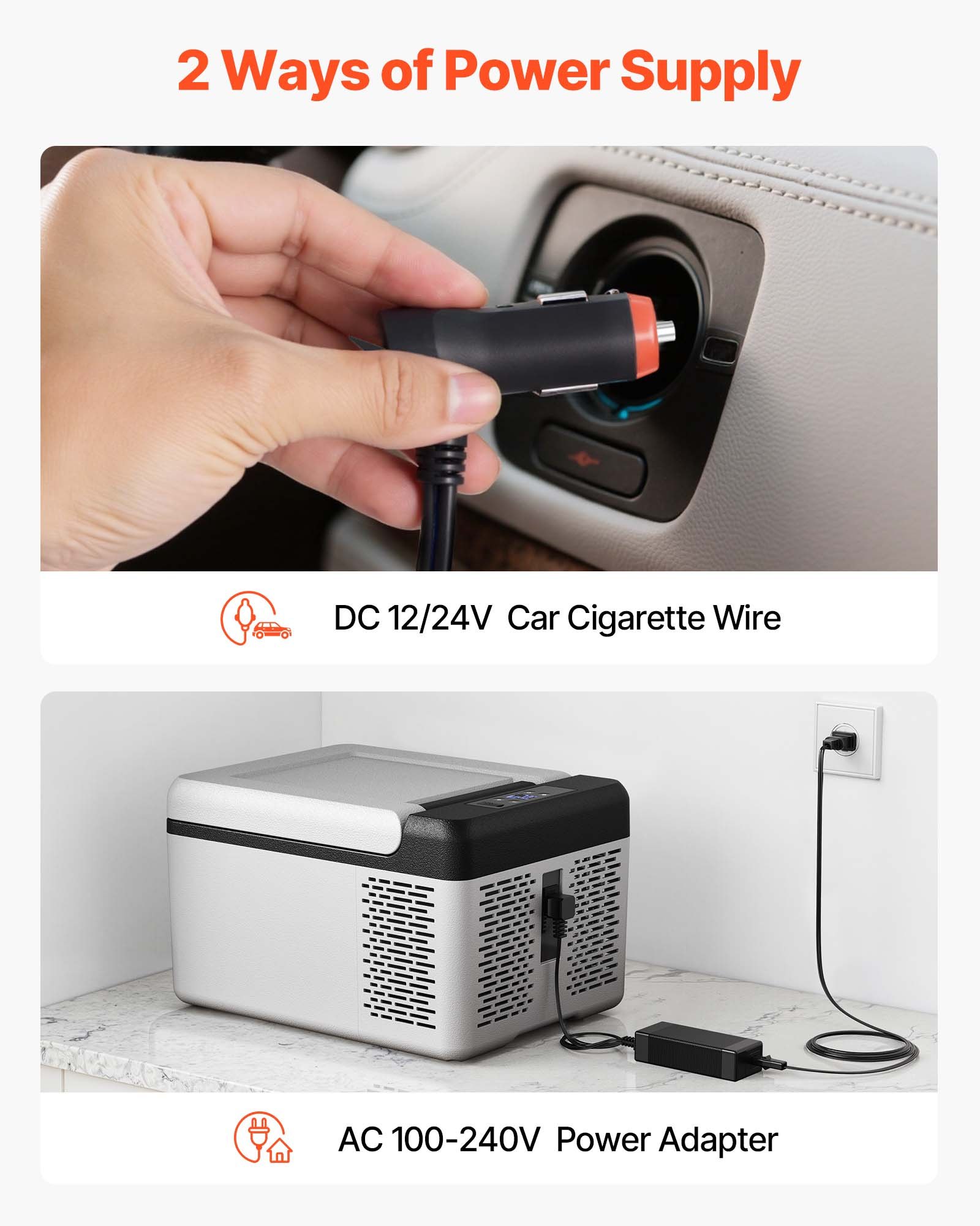 VEVOR 12 Volt Refrigerator 10 Qt, Portable Mini Freezer (-4℉~68℉) W/APP ...