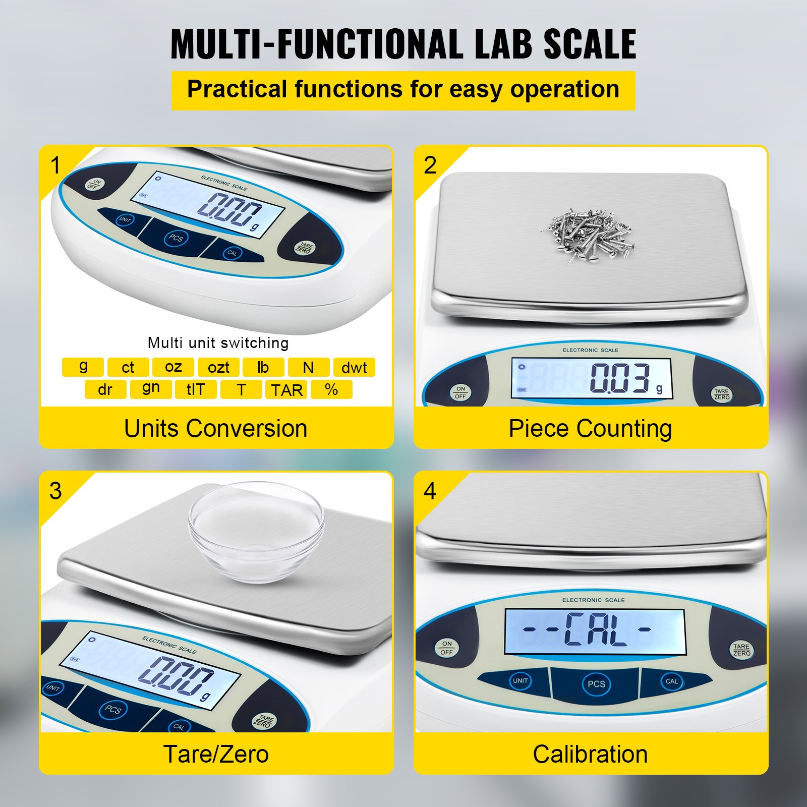 VEVOR VEVOR Lab Analytical Balance Digital Precision Scale 5000gx0.01g ...