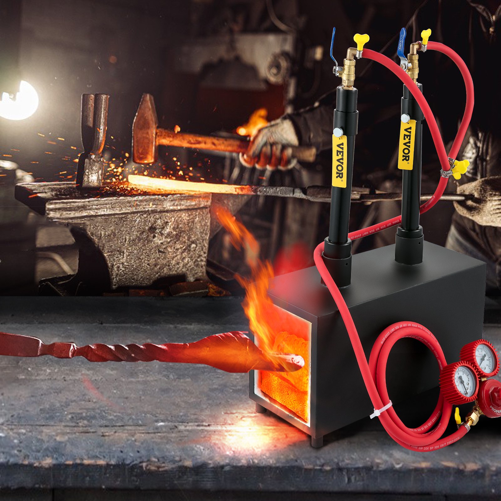 VEVOR gaz propane forge four brûleur portable double brûleurs métal ...