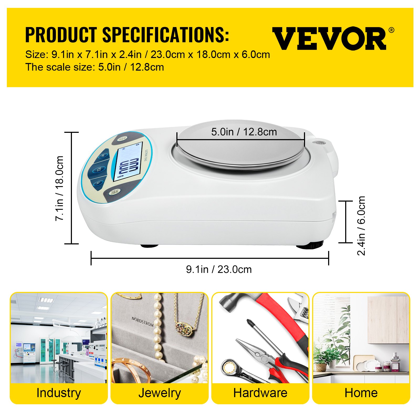 VEVOR Lab Analytical Balance Digital Precision Scale 500gx0.01g High ...
