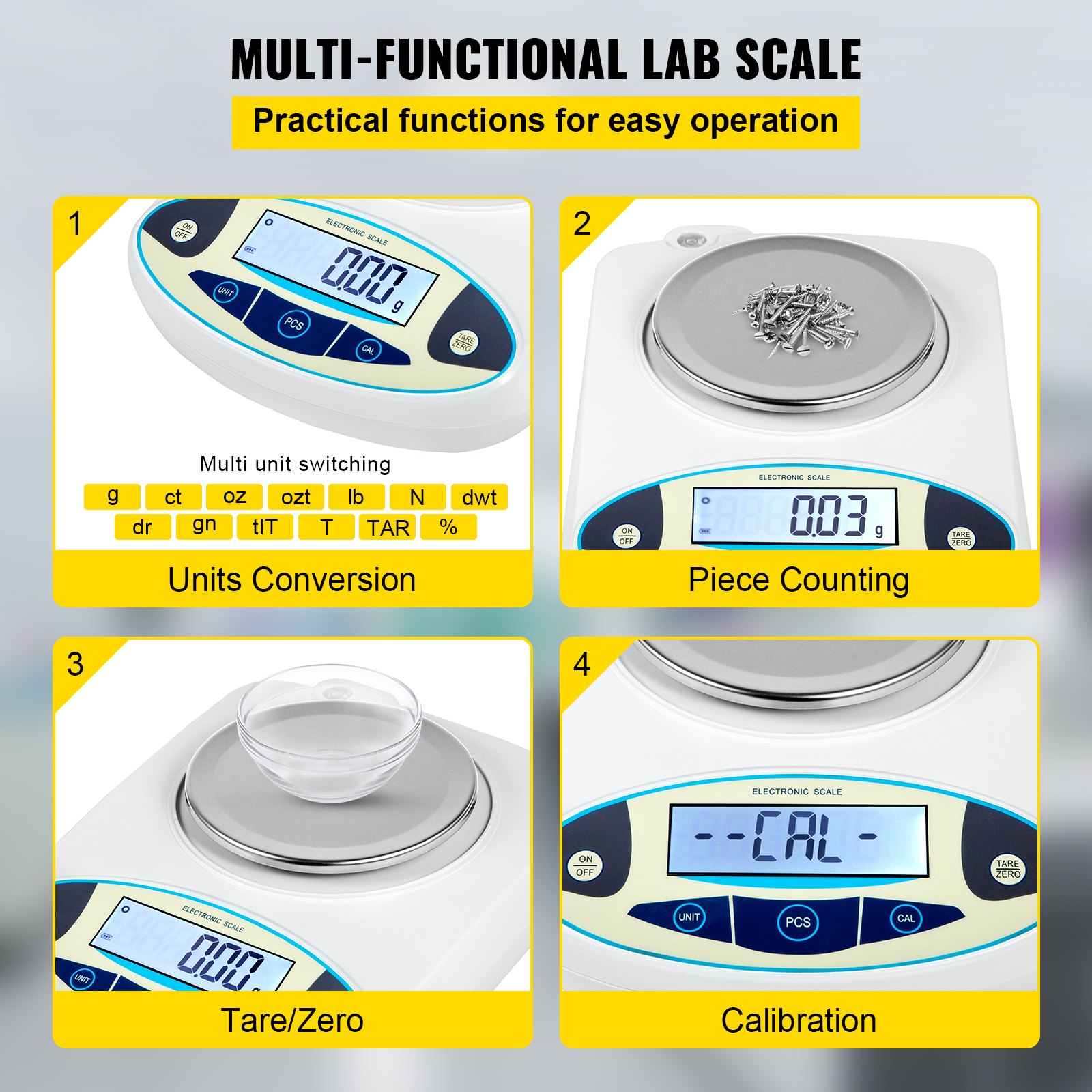 VEVOR Lab Scale Analytical Balance, 500g x 0.01g Accuracy High ...