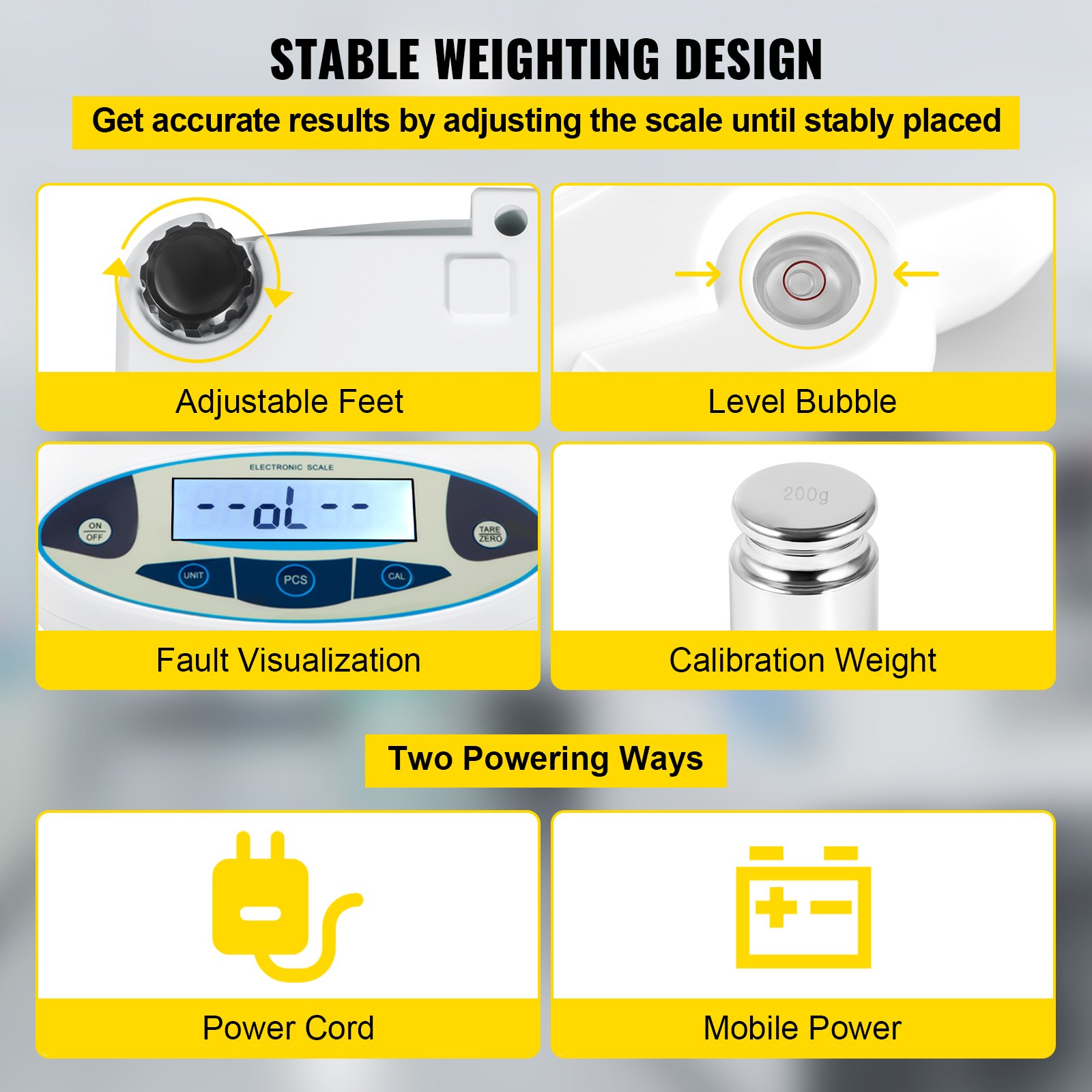 VEVOR Lab Scale Analytical Balance, 500g x 0.01g Accuracy High ...