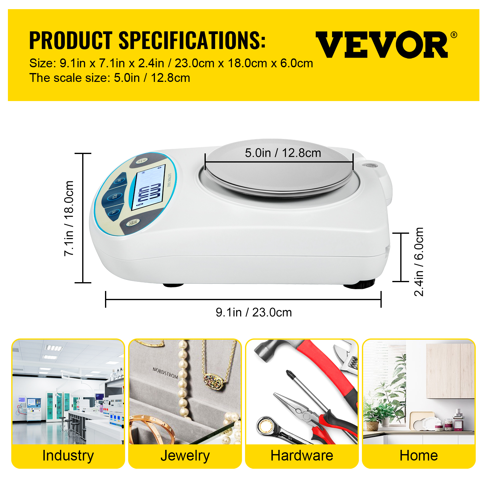 VEVOR Lab Analytical Balance Digital Precision Scale 500gx0.01g High ...