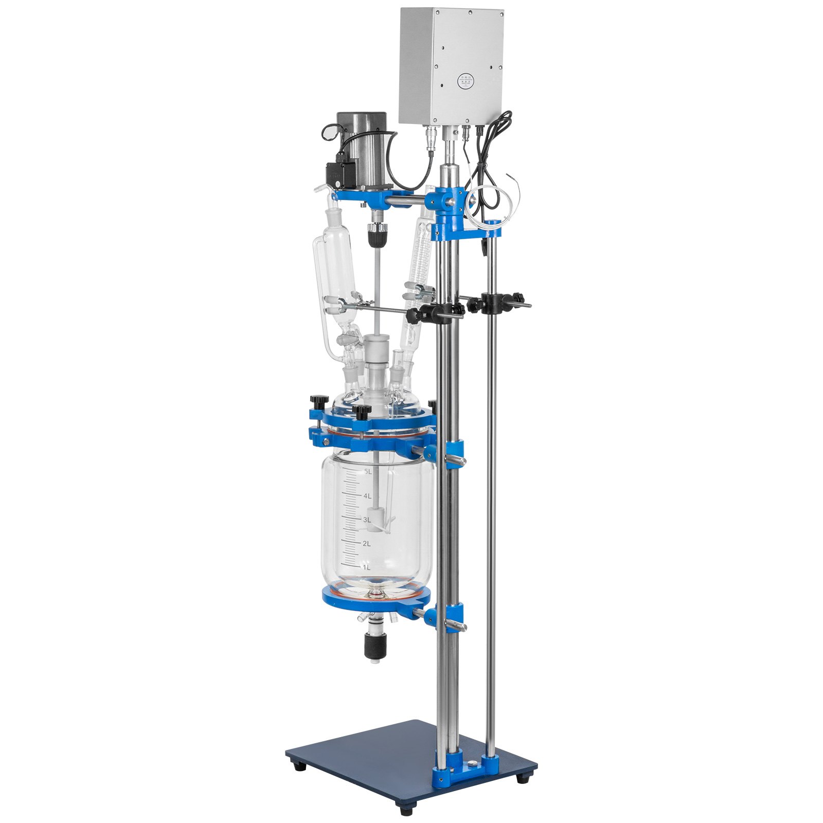 VEVOR Jacketed Reactor 5L Laboratory Glass Reactor, Jacketed Glass ...