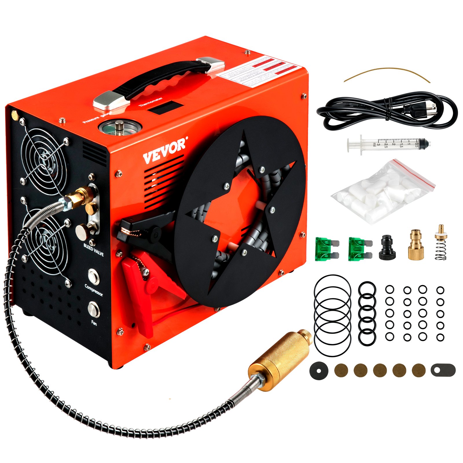 VEVOR PCP Air Compressor, Auto-stop Powered by DC 12V Car or Home AC ...