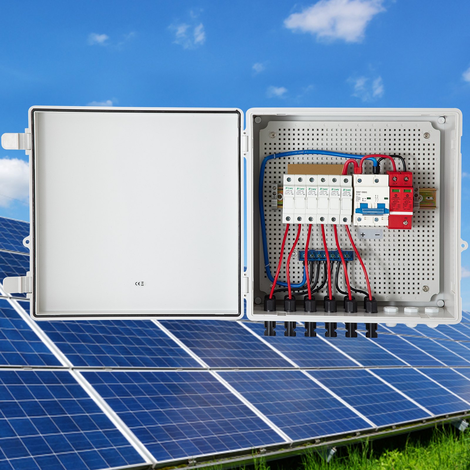 VEVOR PV Combiner Box, 6 String, Solar Combiner Box with 15A Rated ...