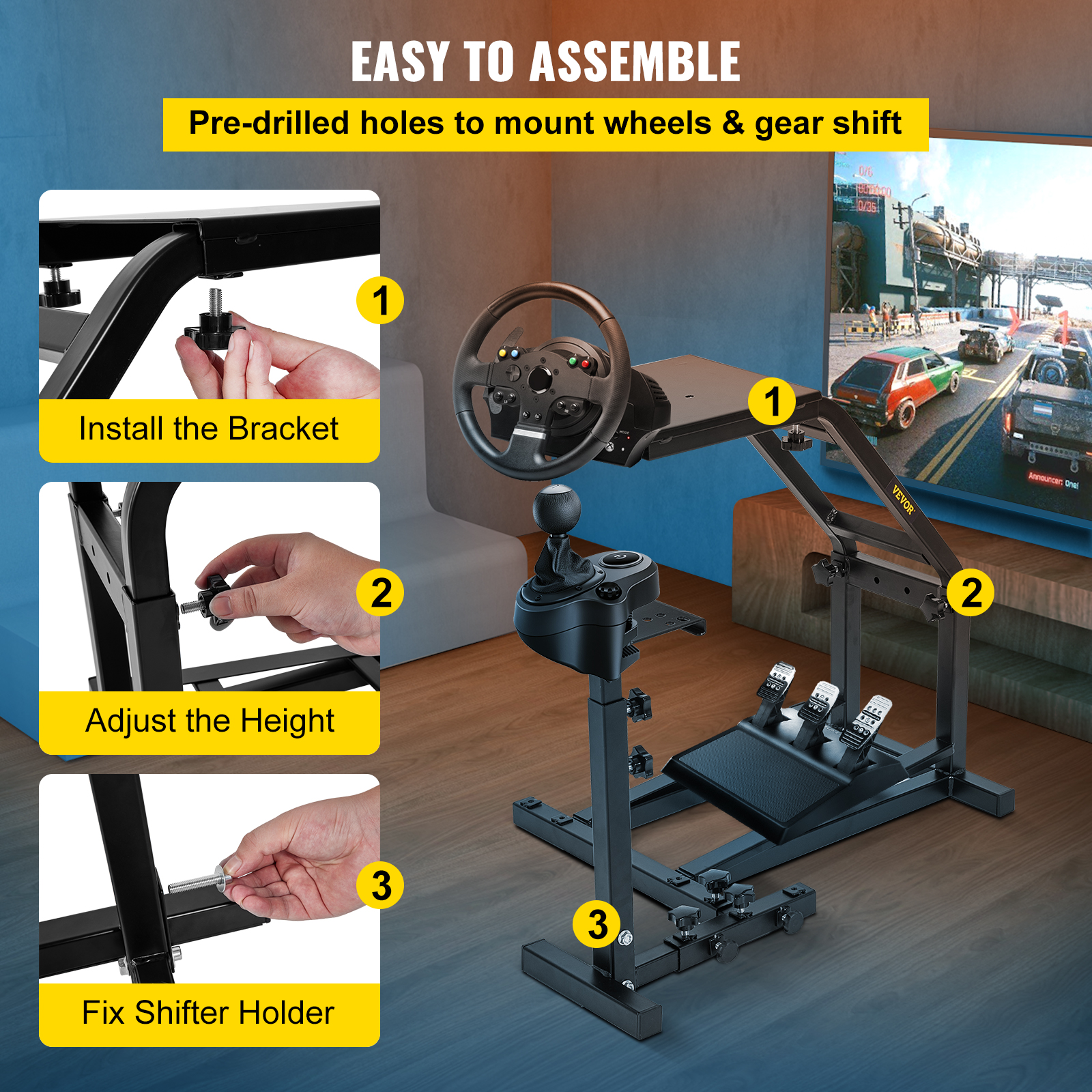 Racing Simulator Steering Wheel Stand for Logitech G29, G27 and G25 ...