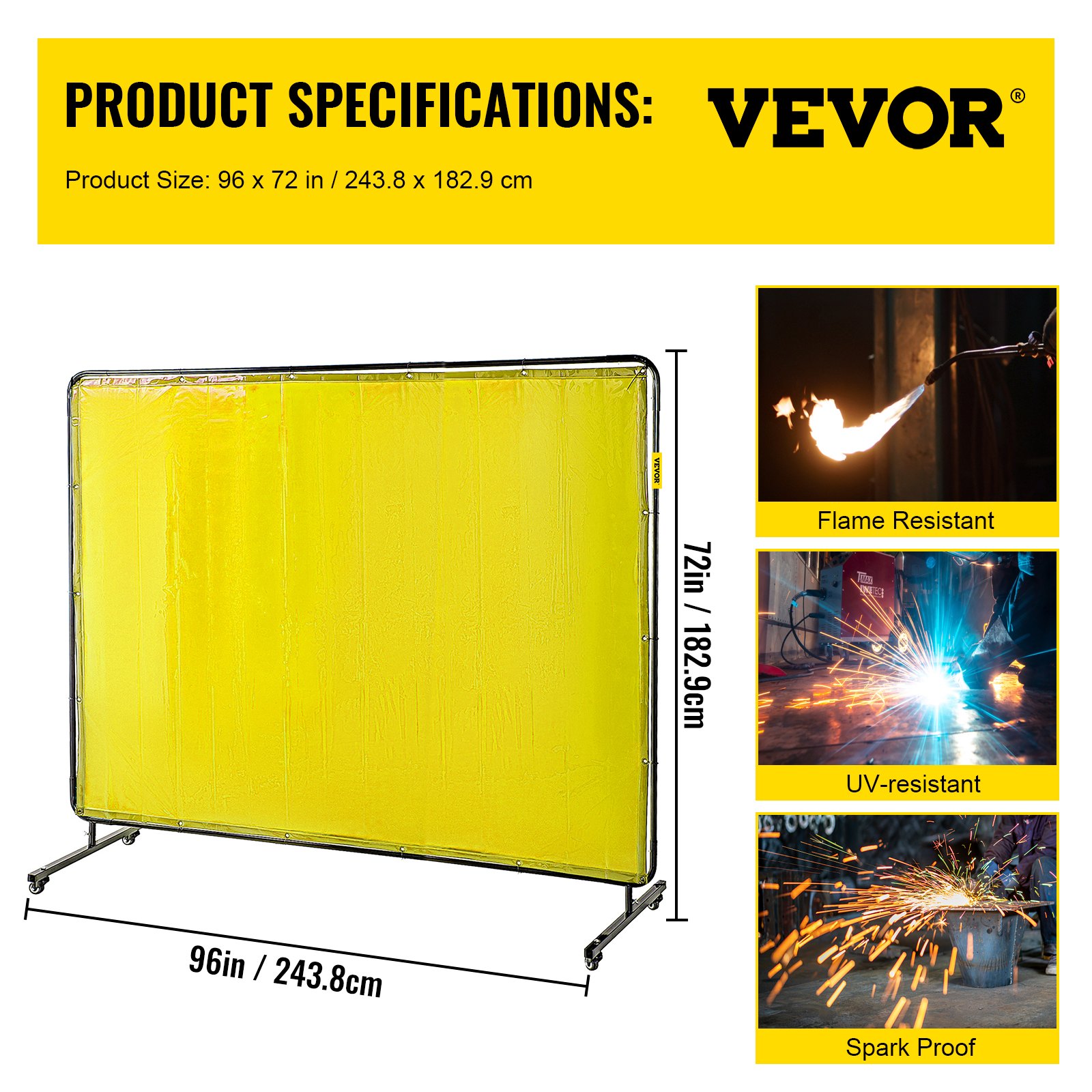 Welding Curtain Welding Screens 6' x 8' Flame Retardant Vinyl with ...