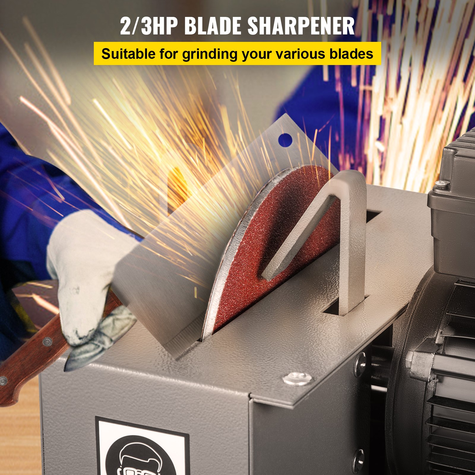 VEVOR Lawnmower Blade Grinder, 2/3 HP 1700 RPM Motor with 7'' Diameter ...