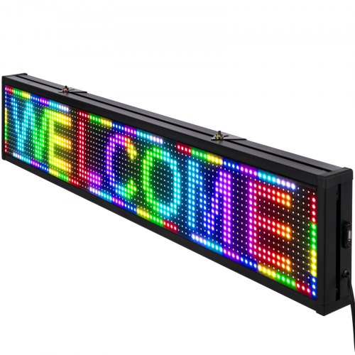 VEVOR WiFi P10 Led Sign Full Color 38" x 6.5", Indoor High Resolution ...