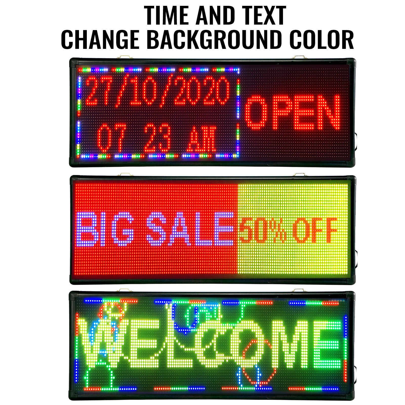 VEVOR Led Sign 40" x 15" Digital Sign Full Color Color Indoor with high ...