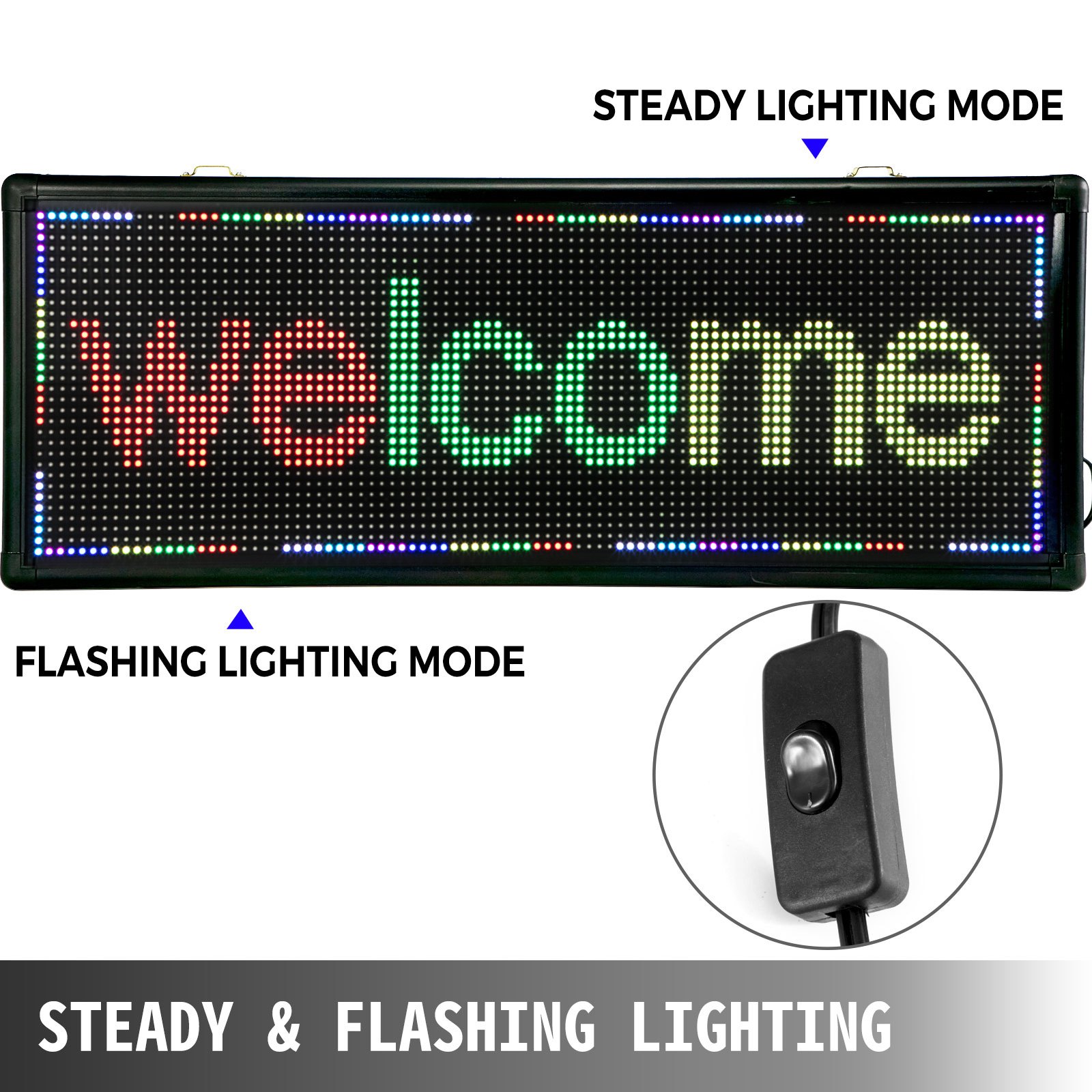 VEVOR Led Sign 40 x 15 inch Led Scrolling Sign 3 Color Red Green Yellow ...