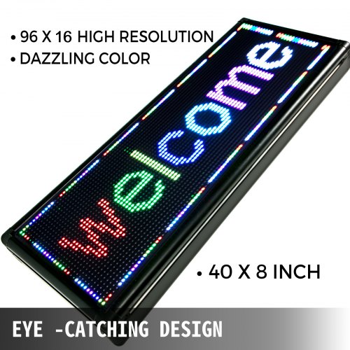 Led Sign Led Scrolling Sign 40 x 8 inch Seven-color Sign For ...