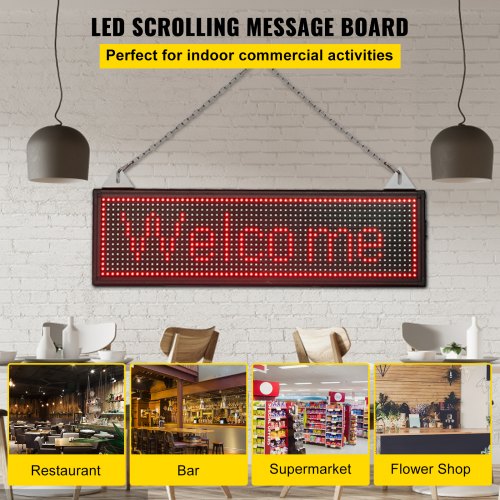 VEVOR LED Scrolling Sign LED Display Board 27 x 8 in Red P10 ...