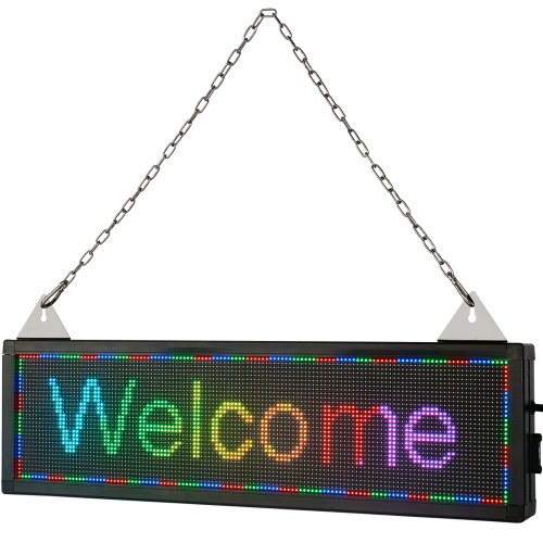 VEVOR LED Scrolling Sign, 21" x 6" WiFi & USB Control, Full Color P4 ...